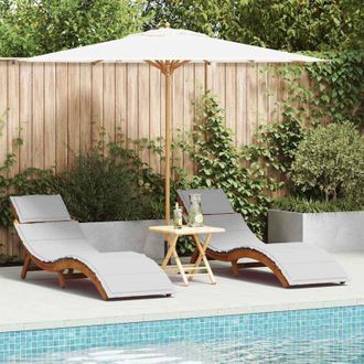 vidaXL Vidaxl - Chaise longue avec coussin 2 pcs Gris clair 184 x 55 x 64cm