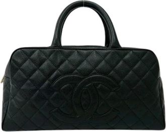 Chanel Sac &agrave; main Pre-owned Matelasse en cuir caviar - Femme - Pre-owned - Noir - Taille: ONE Size