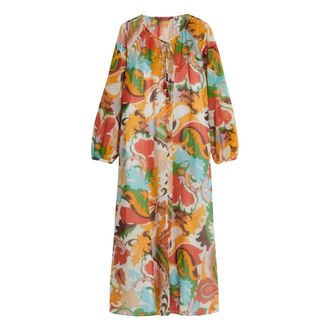 Marina Rinaldi Femme, Robes, Multicolore, Taille: 54 FR Robe Ornée Colorée avec Manches Bouffantes