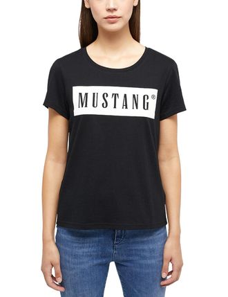 Mustang Jeans Damen Style Alma T-Shirt, Black 4142, 3XL Große Größen EU