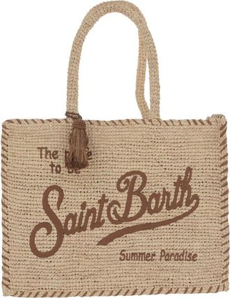 MC2 Saint Barth Femme, Sacs, Beige, Taille: ONE Size Sac en raphia avec logo
