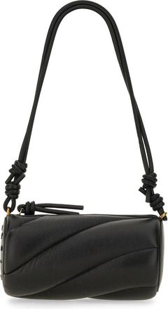 Fiorucci Womens Bag Mella Black Leather Cotton Shoulder
