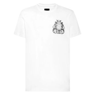 Billionaire Boys Club Homme, Tops, Blanc, Taille: 2XL T-Shirt Col Rond MC Blason Baroque