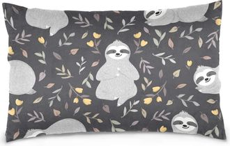 Linomo Kissenbezug 40x60 cm, Süß Faultier Dekorative Kissenbezug Kissenhülle für Couch Sofa Bett Hause