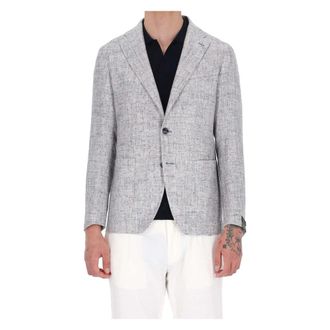 Tagliatore Giacca tramata in viscosa-cotone-lino linea Montecarlo - - Jackets - Herren - Grau - M