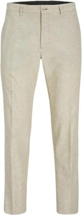 Jack & Jones Homme, Pantalons, Beige, Taille: M Pantalon en lin beige Slim Fit