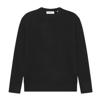 Les Deux Eddie Woll Ripp Rundhals-Strick - - Knitwear - Herren - Schwarzk - XL