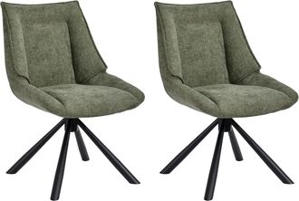 Duhome 2er Set Esszimmerstuhl Chenille Schminktischstuhl 180&deg; Drehbar Automatische R&uuml;ckstellfunktion Lounge Stuhl Modern f&uuml;r Wohnzimmer Schlafzimmer B&uuml;ro, Gr