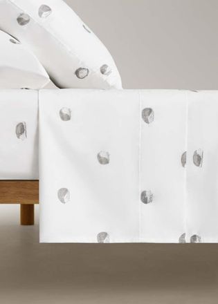 Mango Drap plat enfant percale de coton imprim&eacute; h&eacute;rissons lit 135/40 cm blanc - Home - Lit 135/140 cm - MANGO HOME