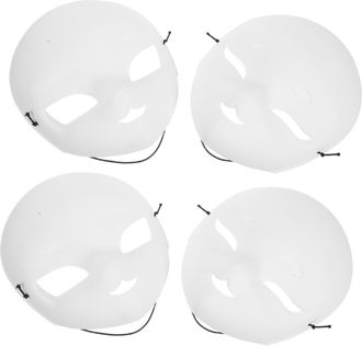Cabilock 4stücke Fuchsmaske Weiße Schlichte Blankomaske Tiergesichtsmaske Zum Bemalen Aus PVC Für Halloween Cosplay Maskerade Party Und Kostümzubehör