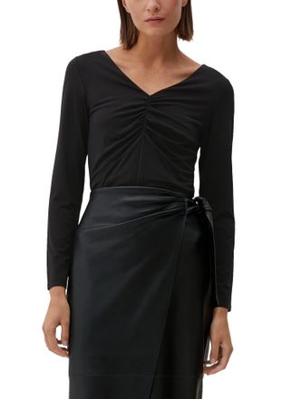 s.Oliver Black Label Damen T-shirts T Shirts langarm, Schwarz, 32 EU