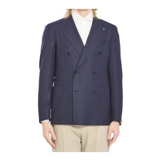 Tagliatore Blazer en Laine Double Boutonnage - Homme - Vestes - Bleu - Taille: M