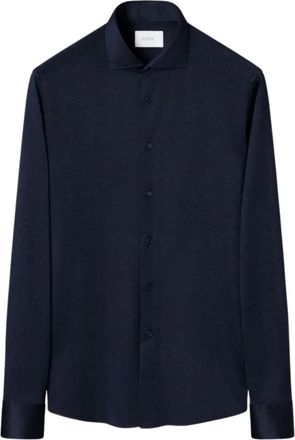 Eton Homme, Chemises, Bleu, Taille: 4XL Filo di Scozia Jacquard Knit Shirt