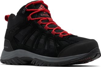 Columbia Redmond III Mid WP wasserdichte Wanderstiefel für Herren, Schwarz (Black x Mountain Red), 44.5 EU