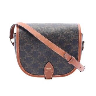 Celine Pre-owned Sac bandouli&egrave;re Folco Moyen en toile enduite PVC et cuir - Femme - Pre-owned - Brun - Taille: ONE Size