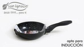 San Ignacio Pfannen 4 mm. Schwarzer Soft-Touch-Griff, 18 cm