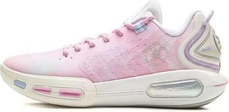 Li-Ning Wade Shadow 7 Herren-Basketballschuhe Futter rutschfest Professionelle Stoßdämpfung Sneaker Sportschuhe RosaLila/Milchig Weiß EU 44 1/3