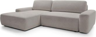 Selsey Selsey - Baleo - Ecksofa mit Schlaffunktion, Chenille-Bezug, Greige, linksseitig