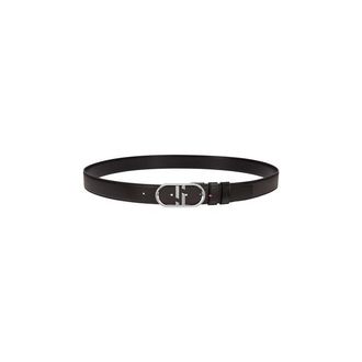 S.T. Dupont Ceinture D Logo r&eacute;versible en cuir lisse et cuir grain&eacute;