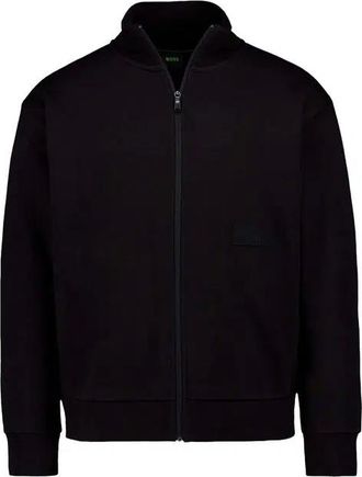 HUGO BOSS Herren Cardigan schwarz Baumwolle unifarben