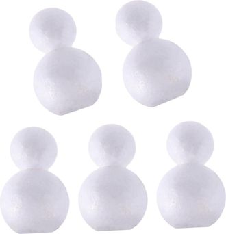 Angoily 5 Stück Teiliges DIY Schneemann Puppen Weiße Bastelmaterialien für Kreative Weihnachtsdeko Langlebige und Sichere Schneemann Figuren für Heim und Part