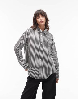 Carhartt Work in Progress Daldry - Lang&auml;rmliges Hemd in Schwarz und Wei&szlig; gestreift