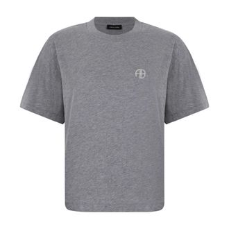 Anine Bing Cotton Logo T-Shirt - - Tops - Damen - Grau - XS