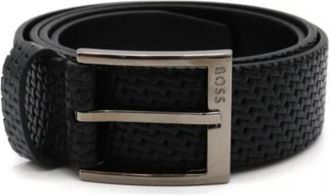 HUGO BOSS Homme, Accessoires, Noir, Taille: 100 CM Ceinture en cuir tiss&eacute;