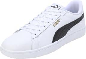 Puma Chaussures de Football Smash 3.0 L Unisexe pour Enfant, 41 EU, Puma White PUMA Black PUMA Gold, 42.5 EU