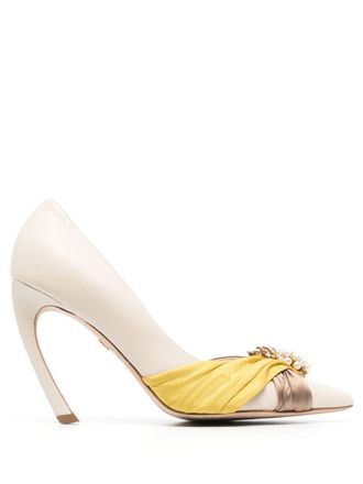 Roberto Cavalli escarpins Tiger-Tooth &agrave; bride arri&egrave;re - Tons neutres