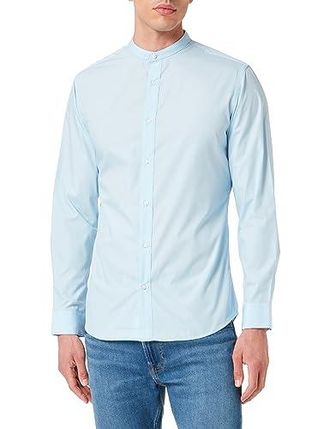 Jack & Jones JJJOE Shirt LS Plain Mao Chemise, Bleu Ciel, M Femmes