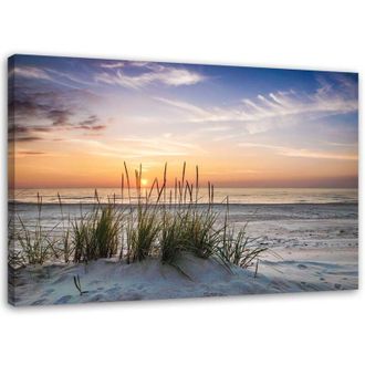 Feeby Feeby - Tableau sur toile, Soleil couchant sur la plage - 90x60