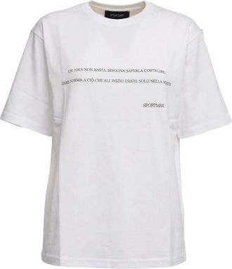 Sportmax Femme, Tops, Blanc, Taille: 36 FR T-shirt &agrave; col rond