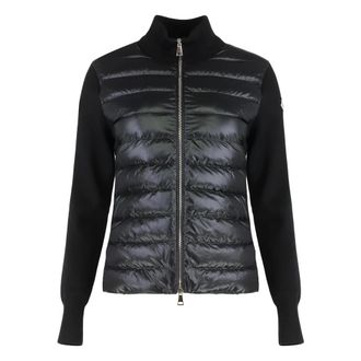 Moncler Femme, Vestes, Noir, Taille: 36 FR Cardigan avec empi&egrave;cements matelass&eacute;s
