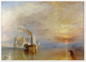 Posterlounge Die letzte Fahrt der Temeraire Poster von Joseph Mallord William Turner 70 x 50 cm Gelb Wandbilder Wanddeko
