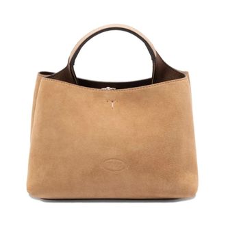 Tod's Femme, Sacs, Brun, Taille: ONE Size Sac en daim beige avec poignée