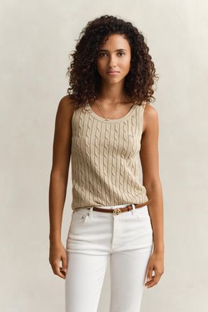 GANT Damen Zopfstrick Tanktop (XXXL) OAT BEIGE
