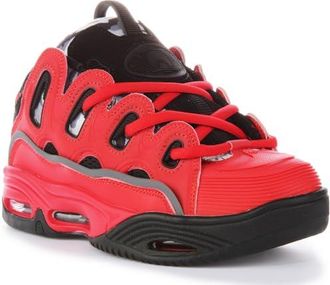 Osiris Mens Synthetic Trainers Chunky Sole Laceup Skate Shoe (Rot Schwarz, EU 42)