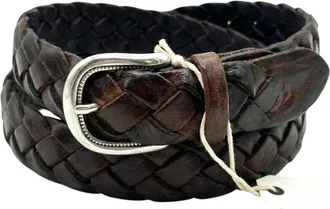 Alberto Luti Homme, Accessoires, Brun, Taille: 110 CM Ceinture en cuir tress&eacute;