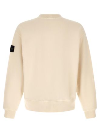 Stone Island Brushed Cotton Crew Neck Sweatshirt - Beige