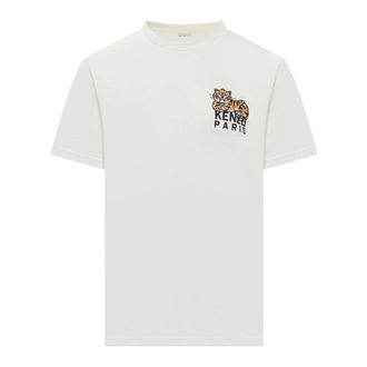 Kenzo Homme, Tops, Blanc, Taille: XL T-shirt Tigre Brod&eacute;