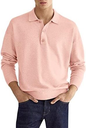 Generic Polo de golf pour homme - Haut de golf à manches longues tendance décontracté vêtements de travail polo de tennis t-shirts pour homme simple couleur u