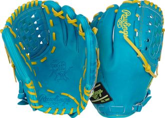 Rawlings Herren Heart of The Hide Baseball Glove | Limited Edition ColorSync Series | 2025 | Multiple Styles Baseballhandschuh, Blaugr&uuml;n/Gelb | Korbgeflecht, 1