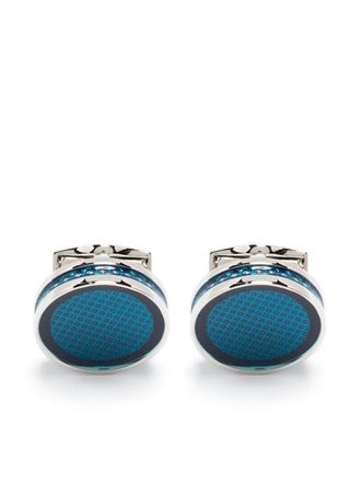 Tateossian boutons de manchette &agrave; design rond - Bleu