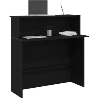 vidaXL Vidaxl - Bureau de r&eacute;ception noir 100x50x103,5 cm bois ding&eacute;nierie