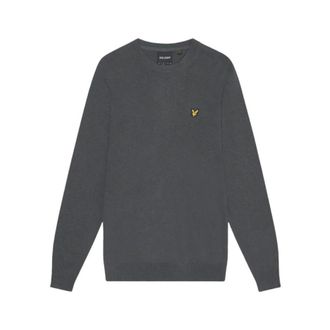 Lyle & Scott Homme, Sweatshirts et sweats &agrave; capuche, Gris, Taille: S Pull Ras du Cou en Coton M&eacute;rinos