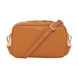 Kiton Camel Calfskin Crossbody Mini Bag - - Bags - Damen - Braun - ONE SIZE