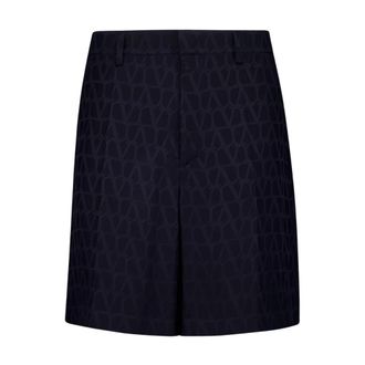 Valentino Garavani Silk Toile Iconographe Bermuda Shorts - - Shorts - Herren - Blau - L
