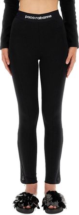 Paco Rabanne Logo-Embroidered Polyamide Trousers - Black