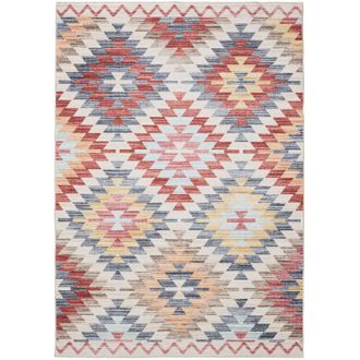 benuta Basic Waschbarer Teppich George - Multicolor/Beige 120x170 cm - Kunstfaser - Rechteckig & im Style: Kelim, Ethno-Style, Shabby Chic - Pflegeleicht